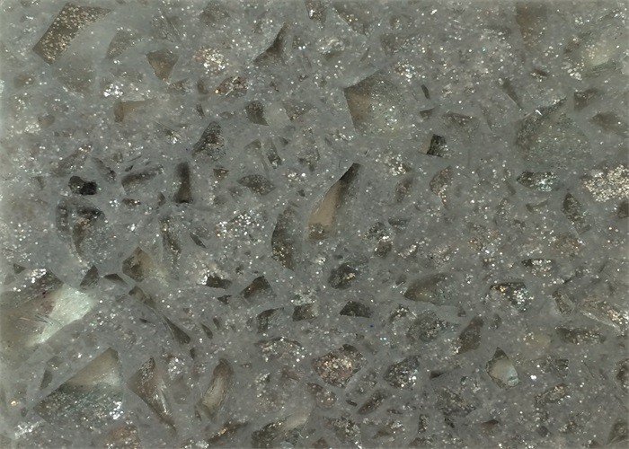 Scratch Resistant Engineered Kitchen Quarz Stone Countertop Slabs Grey Galaxy and Eco-friendly