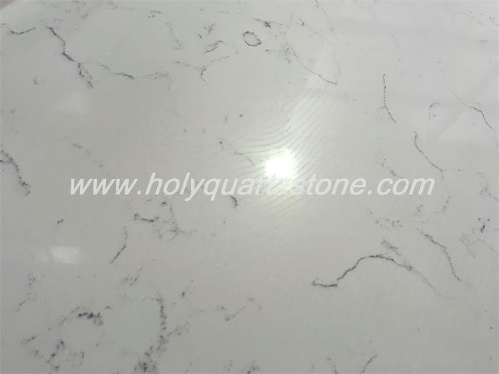 White Marble Carrara Vein Quartz Engineered Stone For Commercial /Residential Projects