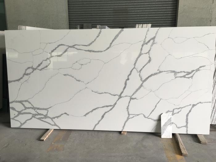 Calacatta Verona Quartz Kitchen Countertops For Home Decoration / Hotel Projects