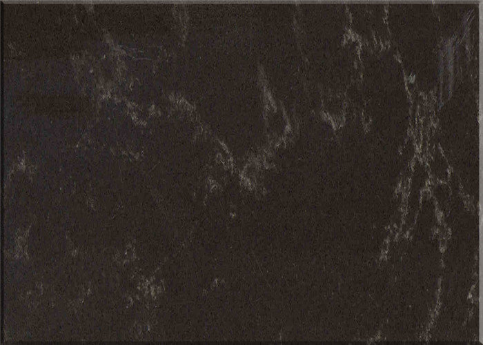 Scratch Resistant Brown Vein Artificial Quartz Stone Big Slabs / Quartz Stone Benchtops