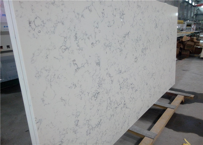 White Artificial Quartz Stone Slabs For Flooring Tiles , Engineered Quartz Rock for Mosaic Tiles
