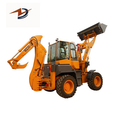 Hydraulic pilot control backhoe loader WZ30-25 with quick hitch and 4 in 1 bucket pallet fork road sweeper option