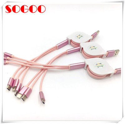 3 In 1 Multi Retractable USB Charging Cable For Electronic Appliances