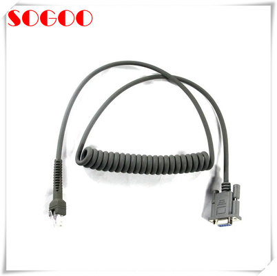 DB9 To RJ50 10P10C Custom Cable Assemblies For Symbol Barcode Scanner