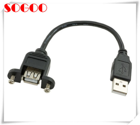 USB Male To Female Panel Mount Ethernet Extension Cable Length Customized