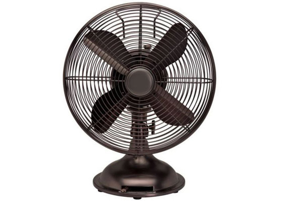 Metal Office Desk Fan in Brushed Nickel 3 - Speed Settings 85 Degree Oscillation supplier