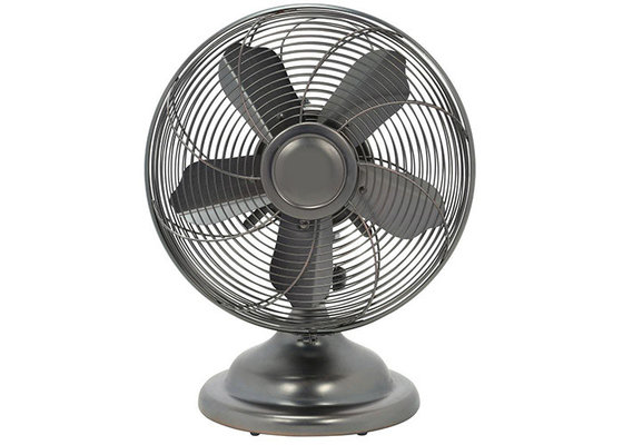 12&quot; Oscillating Retro Metal Desk Fan 35 Watt 220V 50Hz For Bedroom / Meeting Room supplier