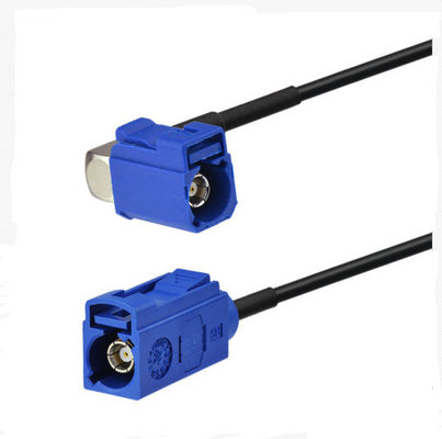 RF design RF Pigtail Cable blue Fakra C Jack with RA Female  and blue Fakra C Jack with RG174 6"