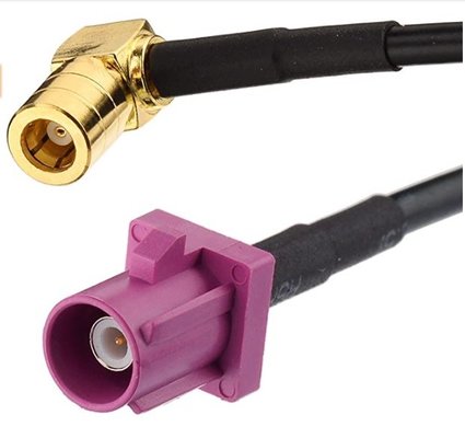 Fakra H code Male to SMB Female with RG174 RG58 RF coaxial cable assembly