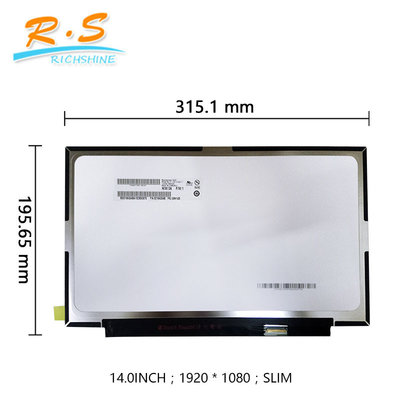 High Contrast Ratio Laptop LCD Screen 14.0" Slim 30 Pin B140HAN03.1 Edp Connector