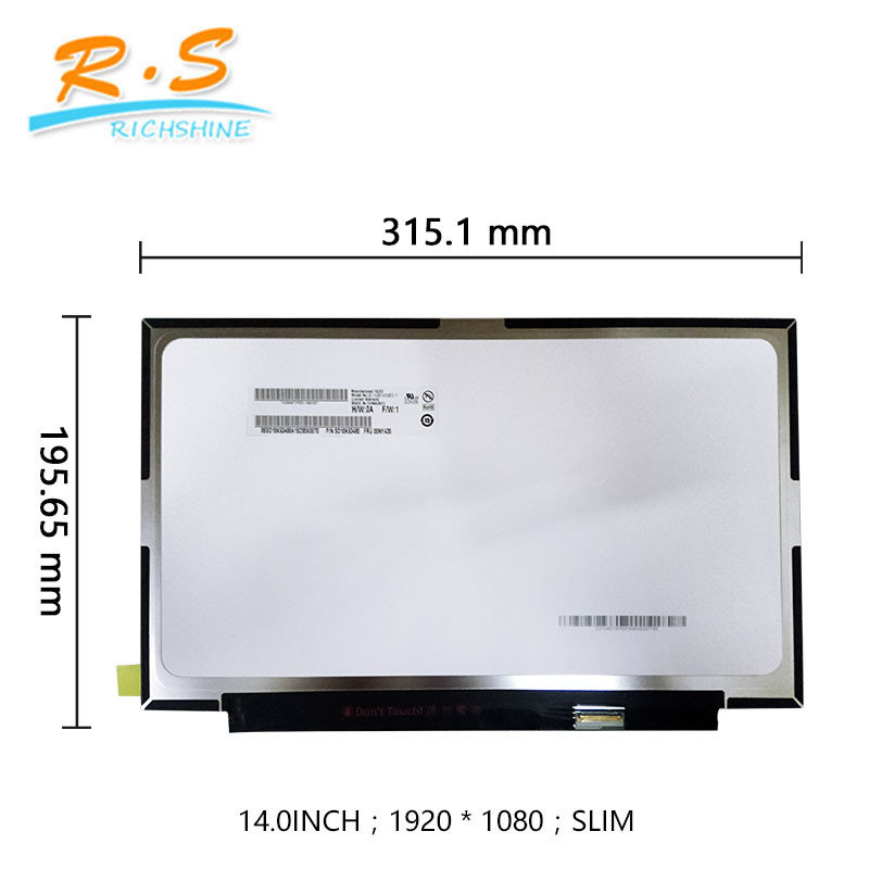 High Contrast Ratio Laptop LCD Screen 14.0" Slim 30 Pin B140HAN03.1 Edp Connector