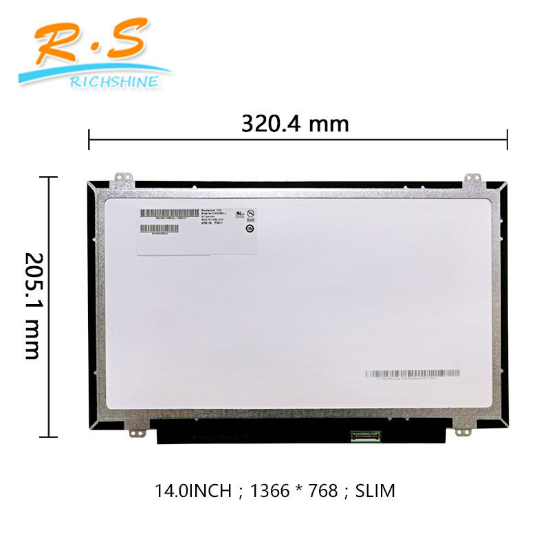 30 Pins Edp Lcd Lcd Screen Panel Replacement AUO B140XTN03.2 14.0" 1366*768