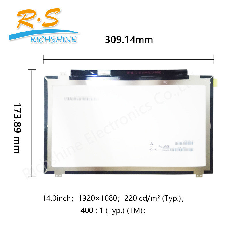 14.0INCH 1920*1080 TFT laptop screen for B140HTN01.E slim laptop screen 30PINS edp interface