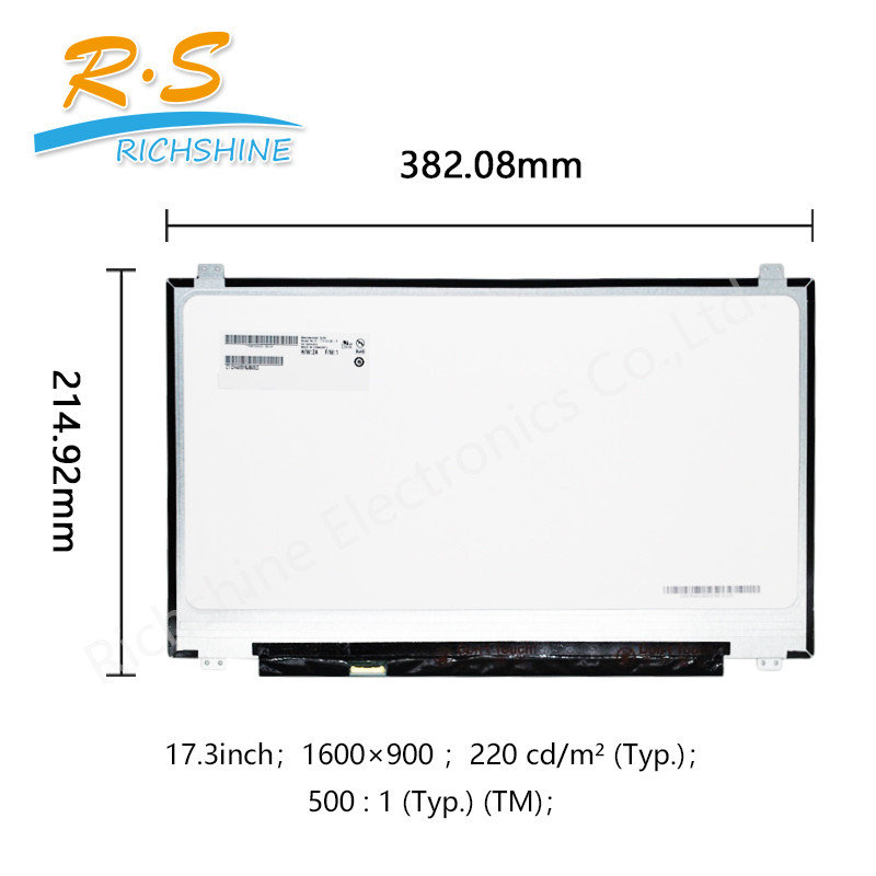 17.3" 1600*900 edp LED Screen for HP laptop lcd panel B173RTN02.2