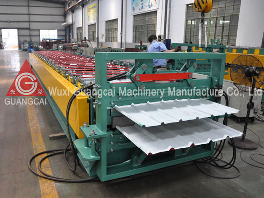 Double Layer Corrugated Roll Forming Machine Line , Roof Tile Making Machine