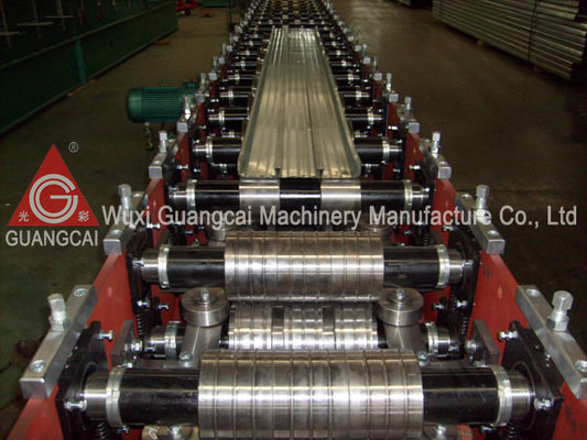 PLC Control Steel Floor Deck Roll Forming Machine , Roof And Floor Tile Making Machinery