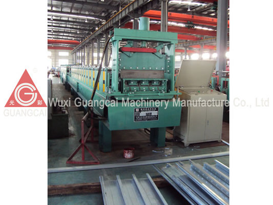 PLC Control Steel Floor Deck Roll Forming Machine , Roof And Floor Tile Making Machinery