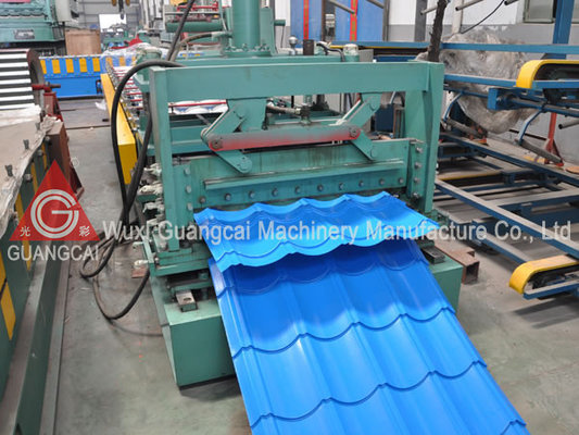 Blue High Speed Glazed Tile Roll Forming Machine Thickness 0.5-0.7mm