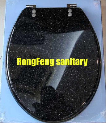 Glitter polyresin toilet seat,18'european size,whiter and black