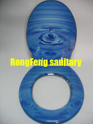 WC-SITZ seat with zinc alloy hinge,S/S hinge,soft close hinge,polyresin decorate toilet seat