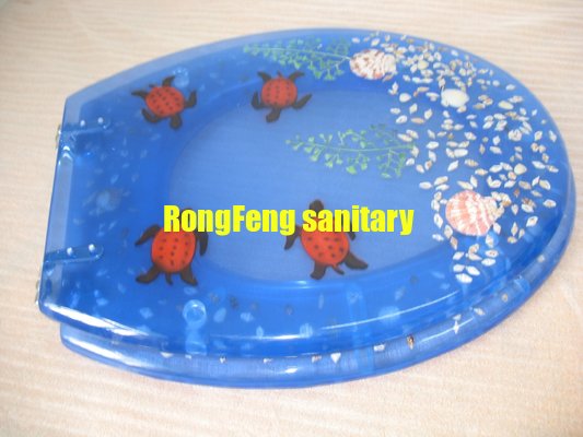polyresin toilet seat cover,MDF ,color toilet,PP toilet seat,sea star,shell transparent,