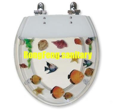 polyresin toilet seat cover,butterfly design transparent poly-resin toilet seat,