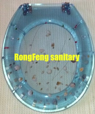 poly-resin toilet seat cover,sea star shell design transparent poly-resin toilet seat,