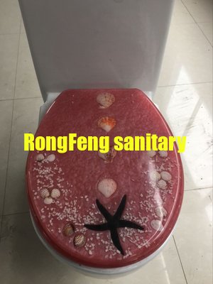 sealife  polyresin decorate sanitary ware toilet seat with best quality hinge,sand toilet seat
