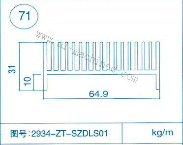 China F71,65mm customized Square Aluminum Heatsink in china,aluminum profiles,extruded profiles,LED Street Light Heatsink supplier