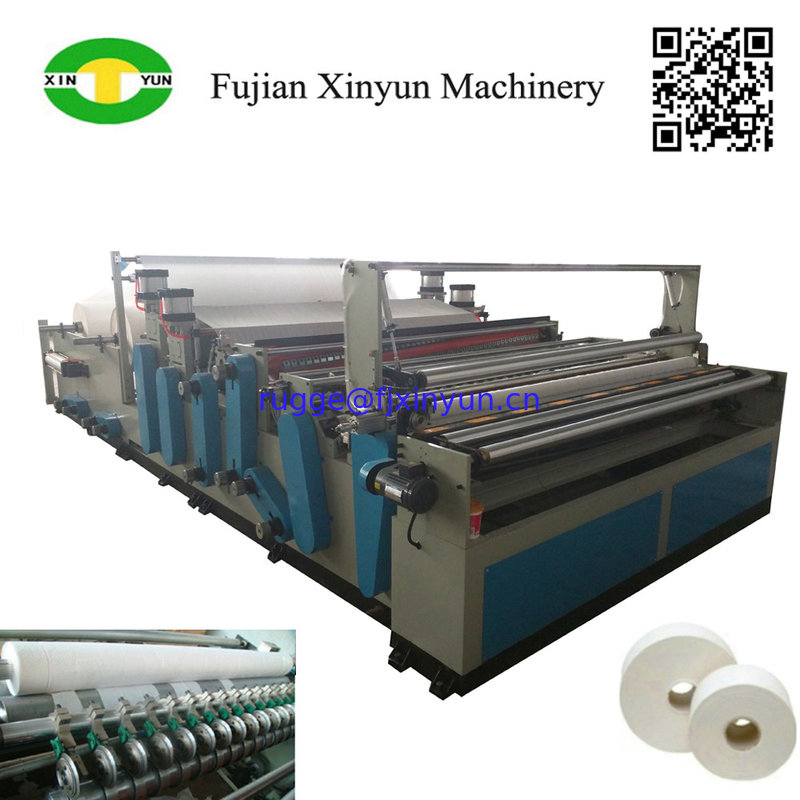 Semi automatic maxi roll paper and small bobbin paper slitting and rewinding machine