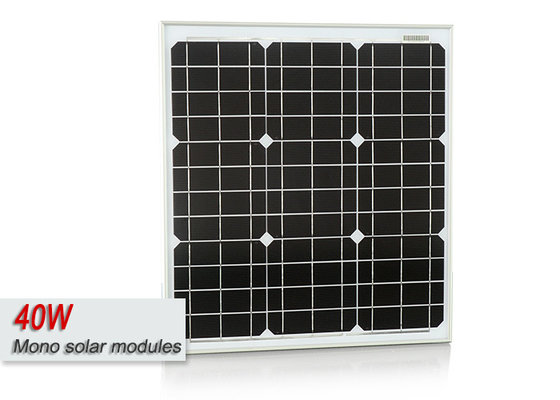 Waterproof 40 Watt Mono Cell PV Solar Panels With Aluminum Alloy Frame
