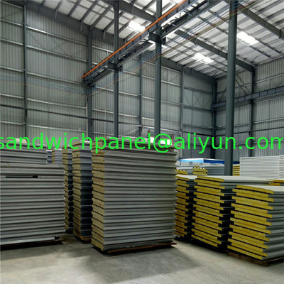 fireproof 0.326mm glass wool thermal insulation sandwich roof panel 5500 x 960 x 50mm