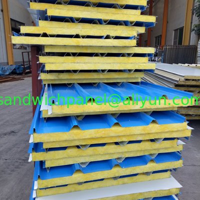 economical and practical 50mm glass wool 20ft container house roof sandwich panel price
