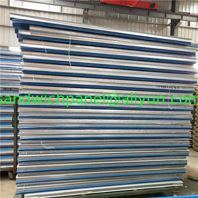 50mm corrugated blue PU (polyurethane ) foam core material cover with 0.426mm steel sheet both side