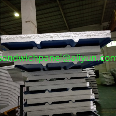 75mm blue corrugated eps roof sandwich panel with 0.426mm double steel for warehouse