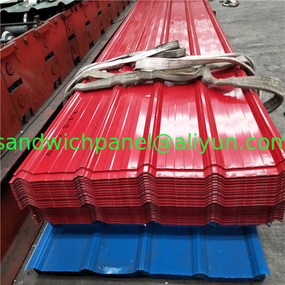 27 tons 840mm corrugated red color steel roof sheet delivered by a 20ft container