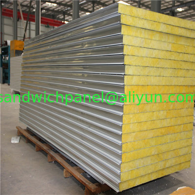 fireproof 50mm glass wool prefabricated house wall panel 1150-50-0.376mm