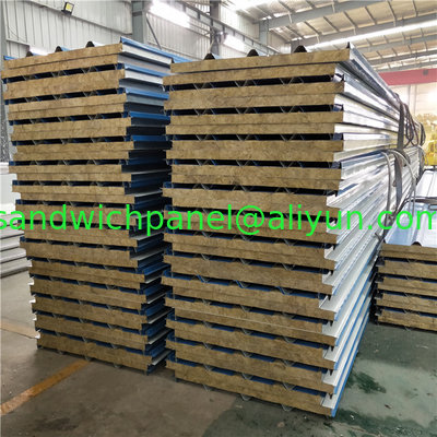 11800mm rock wool sandwich roof panel 960-50-0.376mm with embossing steel sheet dpwn
