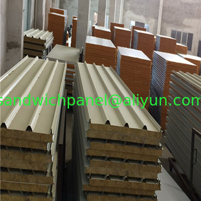 ivory white  50mm rock wool z-lock sandwich roof panel with 60kg for prefab house