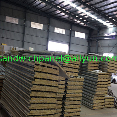 960 type fireproof rock wool sandwich panels with 0.376mm for prefabricated building