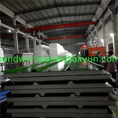 14kg beautiful green eps sandwich roof panel 1050-50-0.426mm wood grain steel down