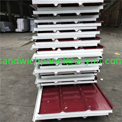 14kg manufactured home waterproof 50mm wine red eps sandwich roof panels