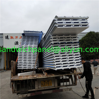 waterproof 30mm PVC paper eps sandwich prefabricated house roof panel with 14kg