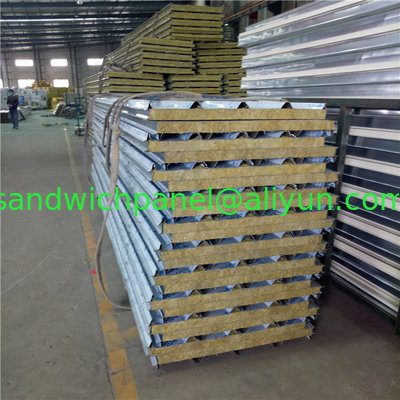 saudi arabia manufacturer 50mm rock wool sandwich roof panel with 0.426mm thickness steel