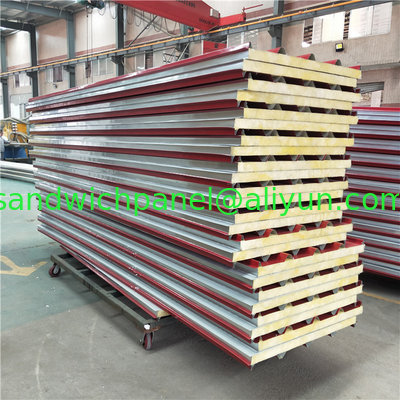 exterior building 50mm glass wool sandwich corrugated roof panel with 35kg
