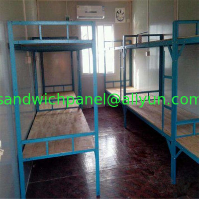 waterproof and fireproof empty layout 20ft sandwich panel container house for 8 workers