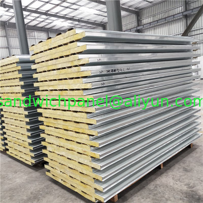 60-120 kg 50mm rock wool sandwich panel with 10 wind resistance for office