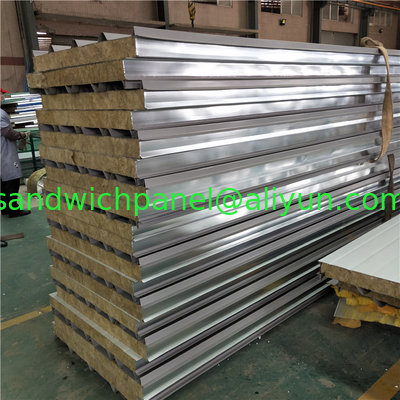 easy assemble strong 960mm rock wool sandwich panel with steel strip both side