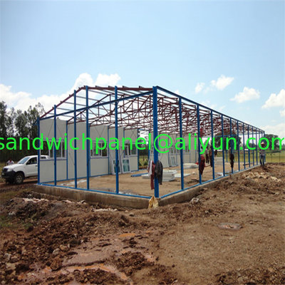 Energy saving K type prefabricated house with greywhite and red color for construction site