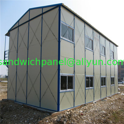 A fire rating K type rock wool sandwich panel prefabricated house for worker camp